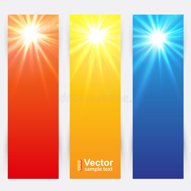 Sunny vertical banner set stock vector. Illustration of solar - 63504016