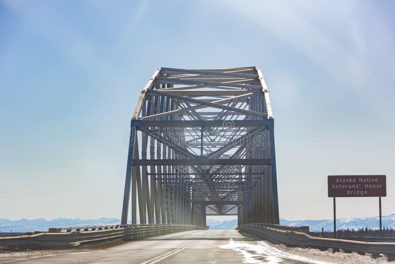 Sunny View of the Alaska Native Veterans Honor Bridge Stock Image ...