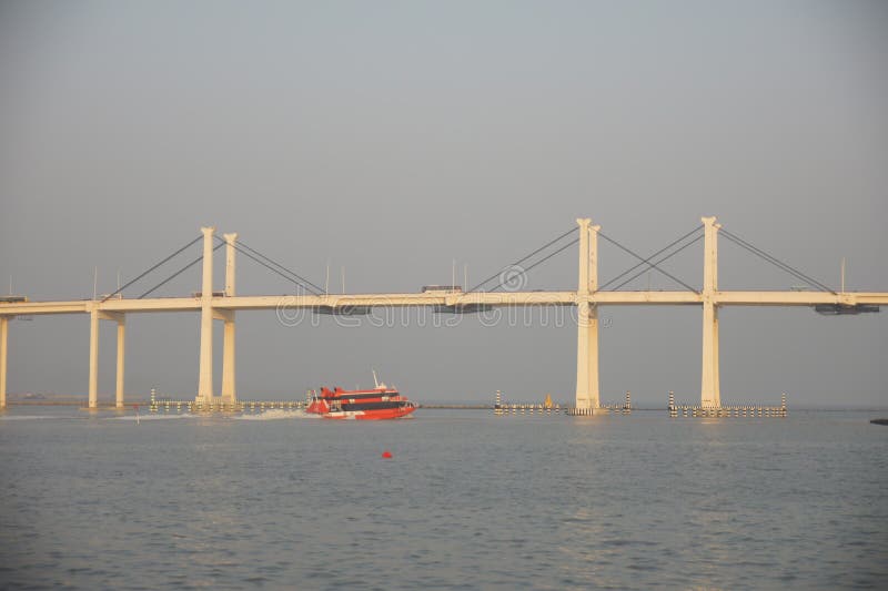 Sunny View of the Amizade Bridge Editorial Stock Photo - Image of ...