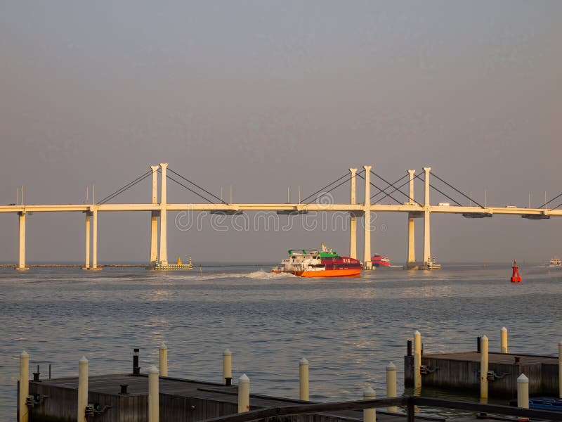 Sunny View of the Amizade Bridge Editorial Photo - Image of ...
