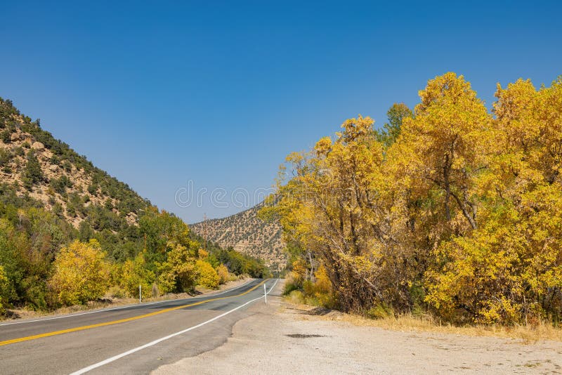 Sunny View of Beautiful Fall Color Around Parowan Canyon Stock Image ...