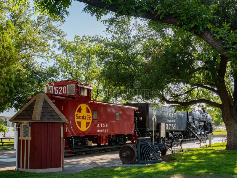 Sunny View of the Beautiful Train Display in the Locomotive Park ...