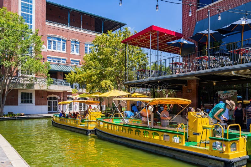 Sunny View of the Canal of Bricktown Editorial Photography - Image of ...
