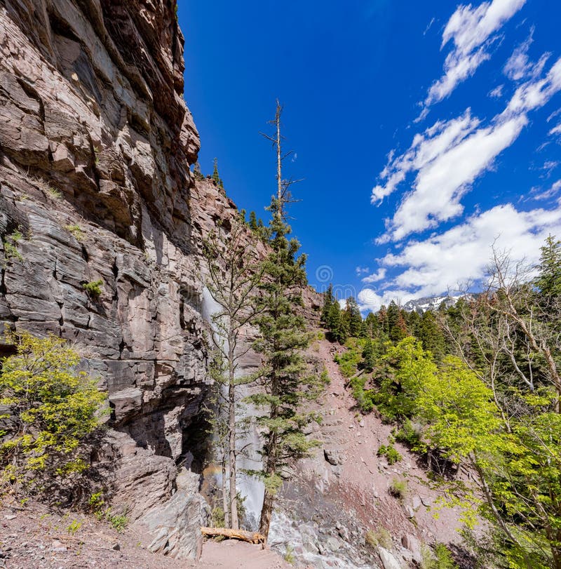 Sunny View of the Cascade Falls Landscape in Ouray Stock Photo - Image ...