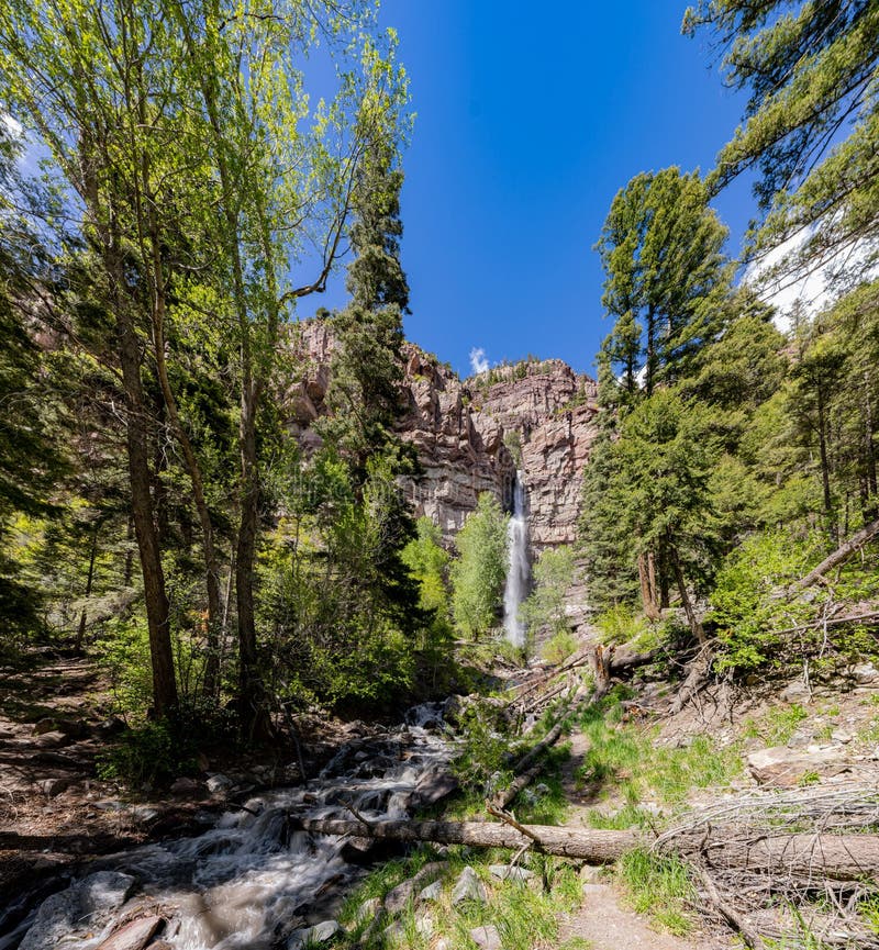 Sunny View of the Cascade Falls Landscape in Ouray Stock Photo - Image ...