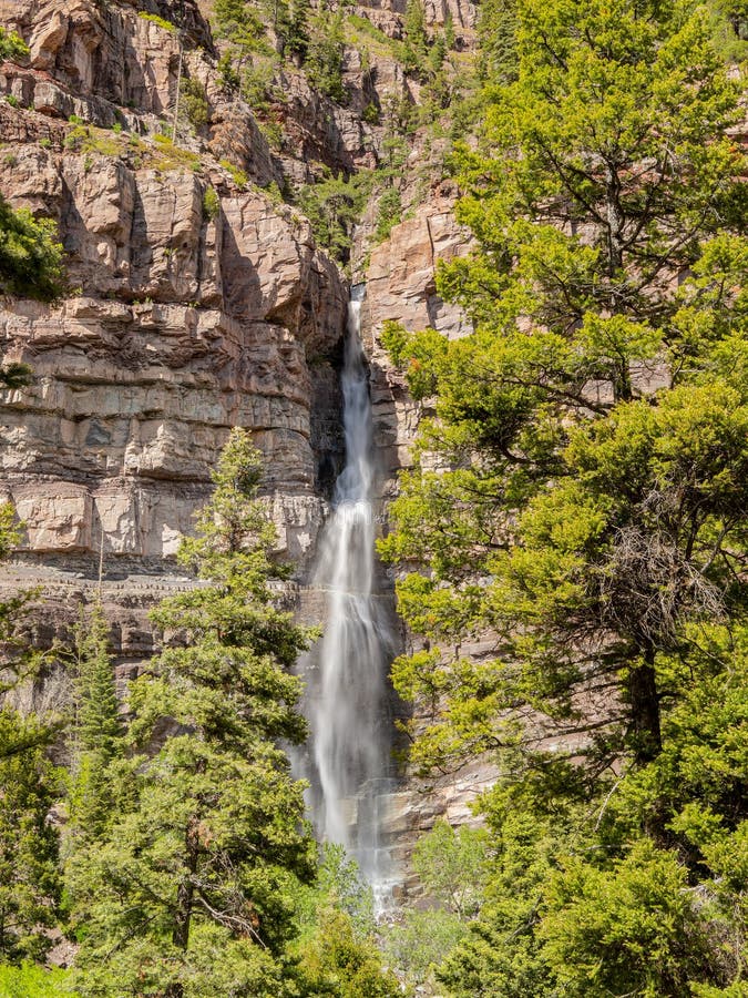 Sunny View of the Cascade Falls Landscape in Ouray Stock Image - Image ...