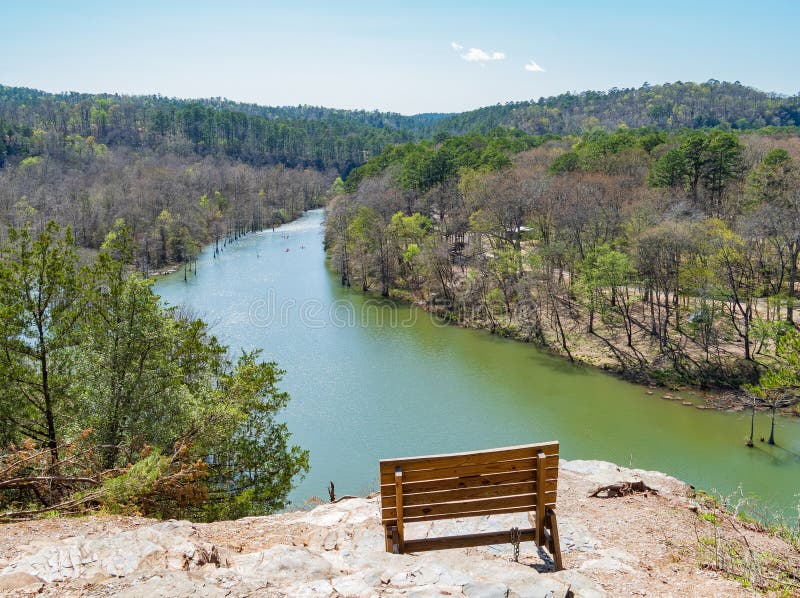 Sunny View of the Cedar Bluff Trail in Beavers Bend State Park Stock ...