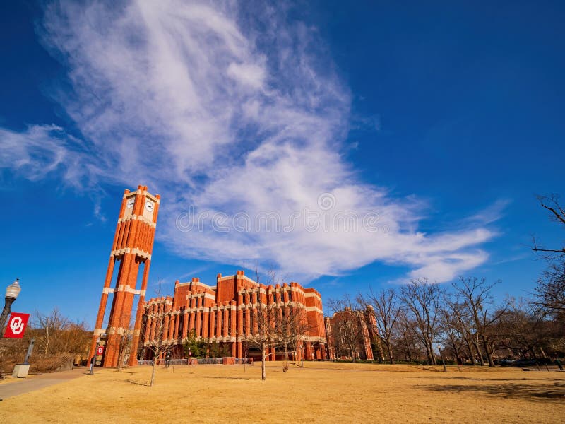 Sunny View of the Clock Tower of OU Stock Photo - Image of america ...