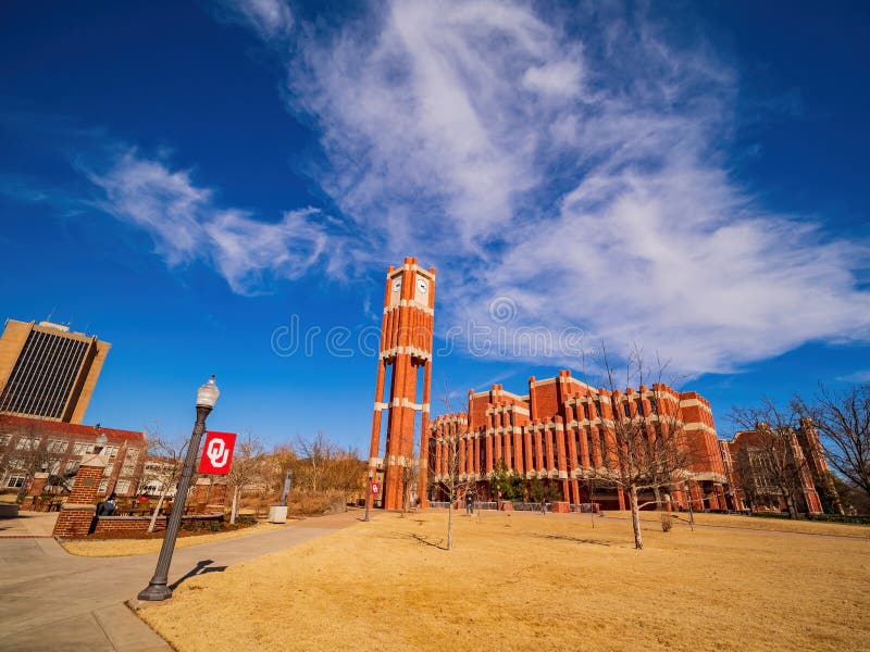 Sunny View of the Clock Tower of OU Stock Photo - Image of oklahoma ...