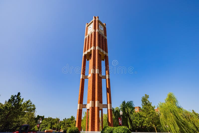 Sunny View of the Clock Tower of the University of Oklahoma Editorial ...