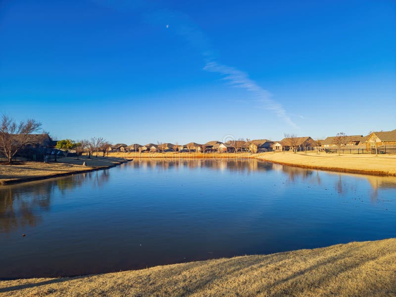 Sunny View of a Community Pond Stock Photo - Image of greenbelt, nature ...