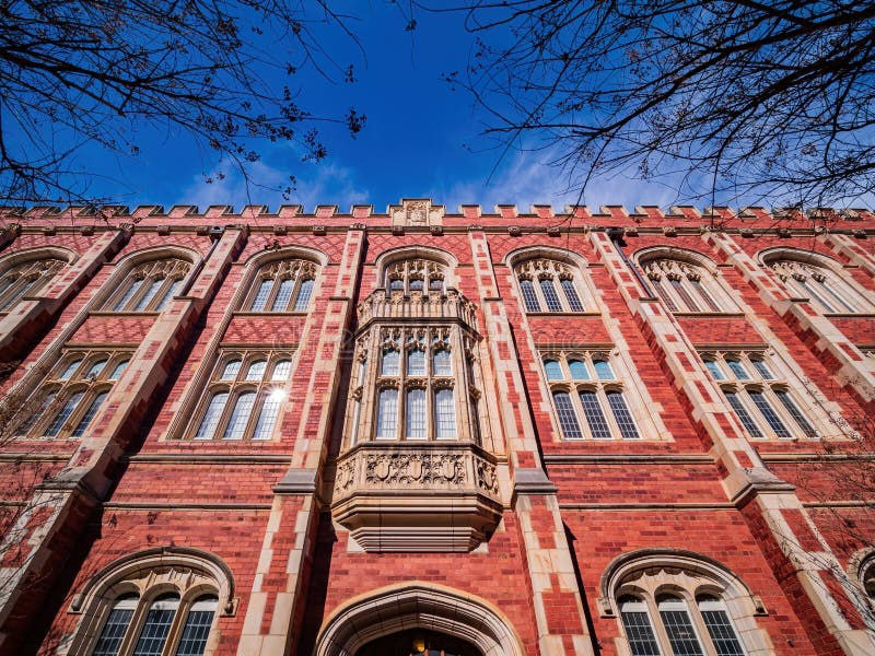 Sunny View of the Evans Hall Stock Image - Image of travel, landmark ...