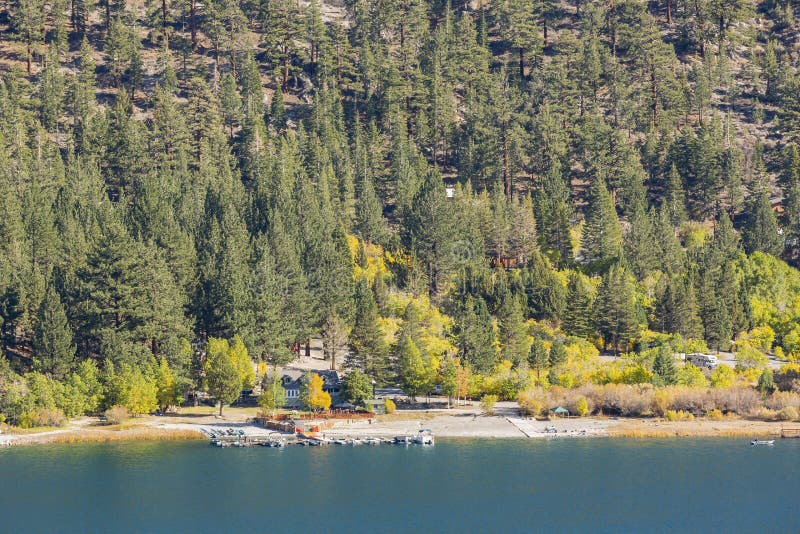 Sunny View of the Fall Color in June Lake Loop Stock Image - Image of ...