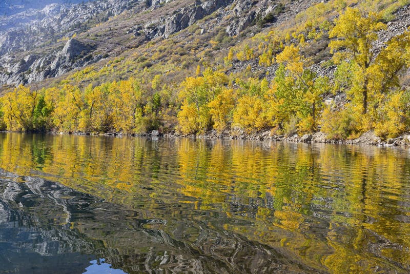 Sunny View of the Fall Color of Silver Lake Stock Image - Image of ...