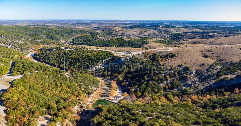 Sunny View of the Fall Color of Turner Falls Stock Image - Image of ...