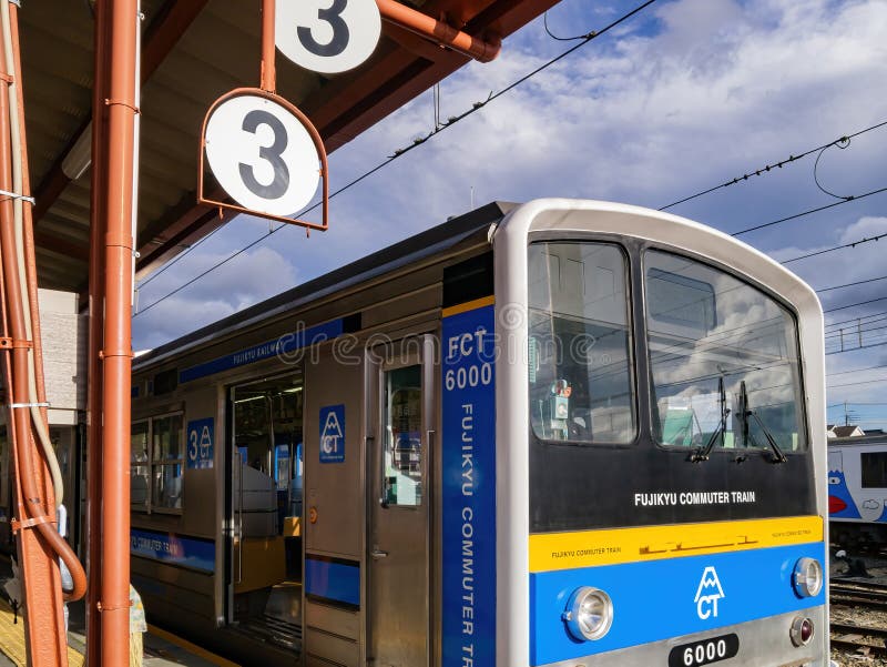 Sunny View of the Fujikyu Railway Train Editorial Photo - Image of ...