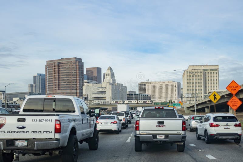 Sunny View of the Heavy Traffic on 101 Freeway Editorial Stock Photo ...