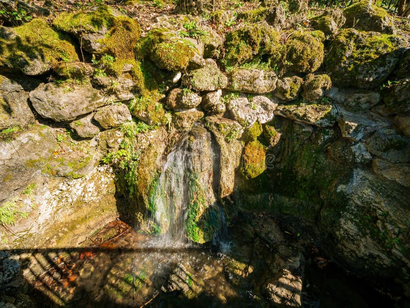 Sunny View of the Hot Spring Above Ground Stock Image - Image of ...