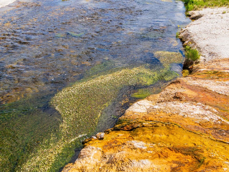 Sunny View of the Landscape of Black Sand Basin Stock Photo - Image of ...