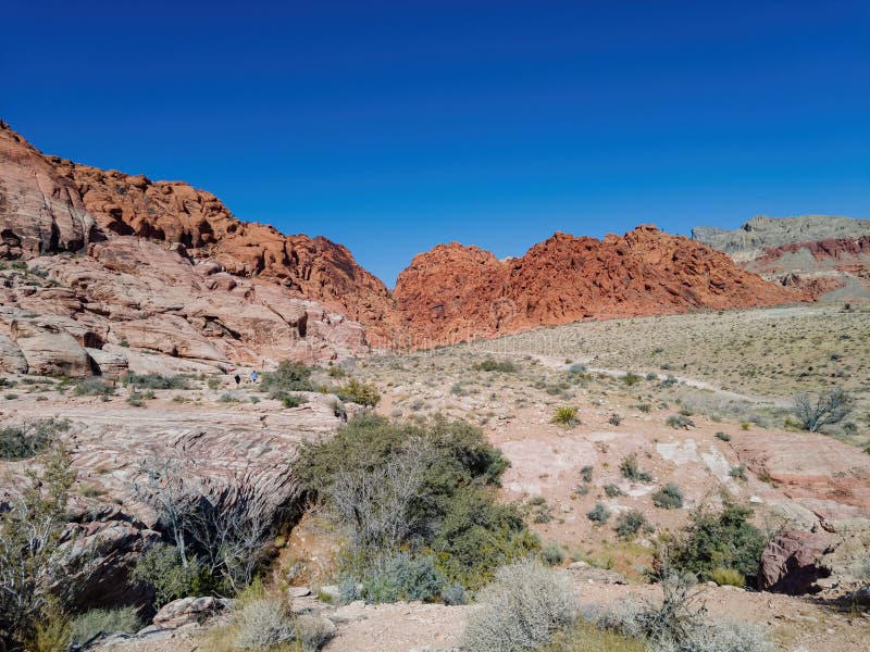 Sunny View of the Landscape in Calico Basin Trail Stock Photo - Image ...