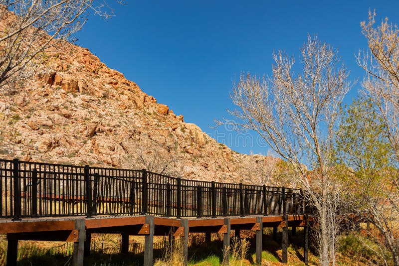 Sunny View of the Landscape in Calico Basin Trail Stock Image - Image ...