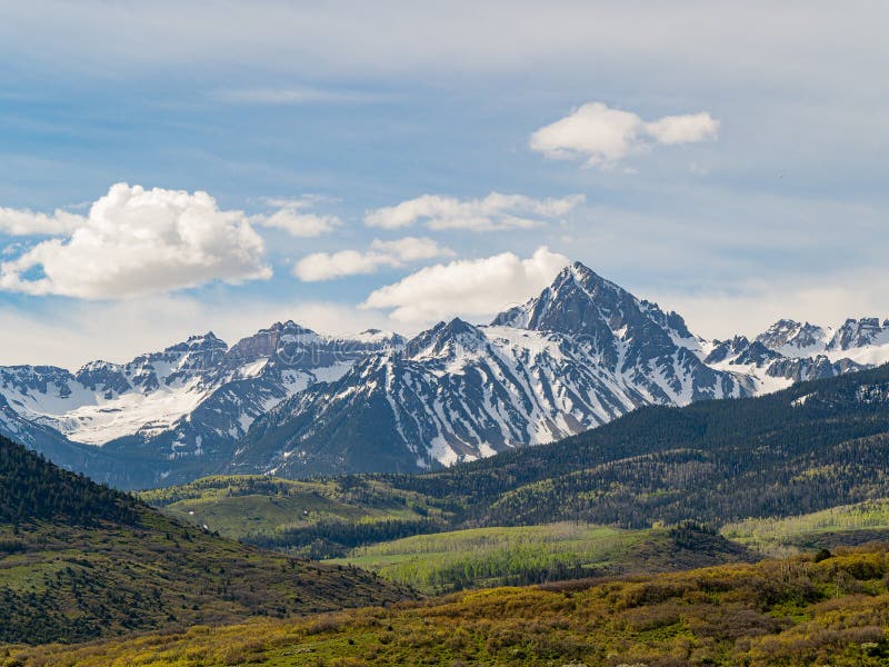 Sunny View of the Landscape of Mt Sneffels Stock Photo - Image of ...