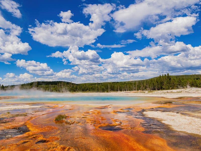 Rainbow Pool at Yellowstone Stock Image - Image of national, volcanic ...