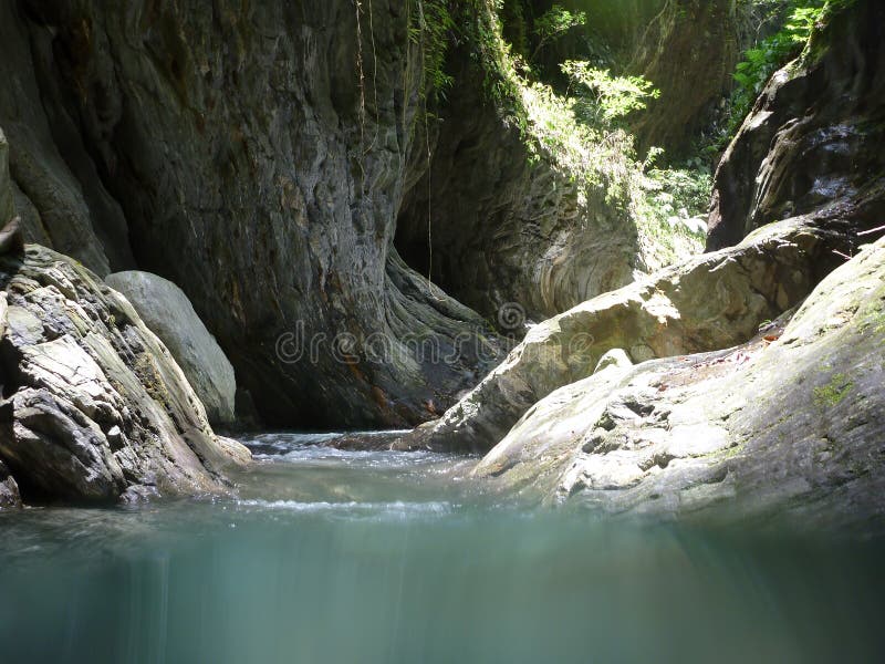 Sunny View of the Landscape during a River Tracing Event Stock Photo ...