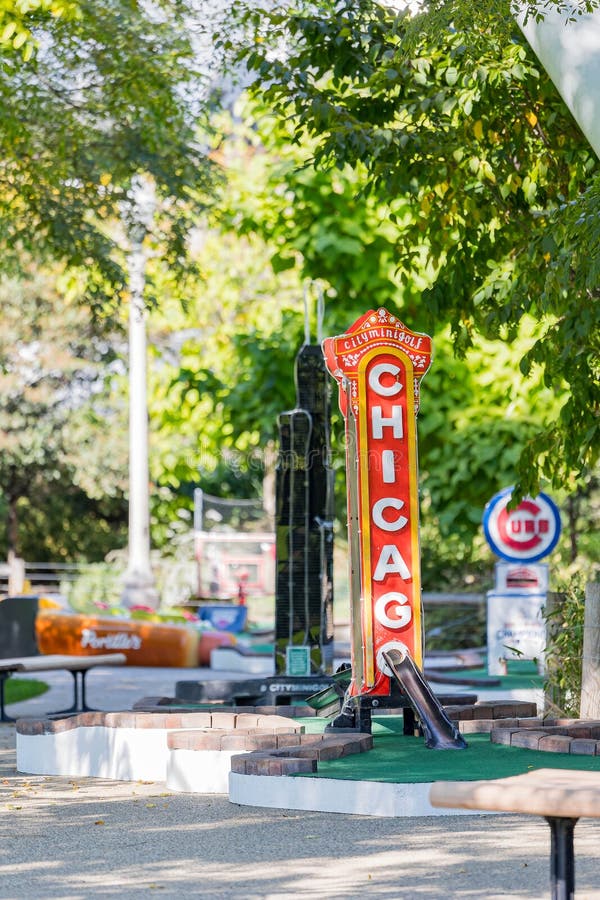 Sunny View of the Mini Golf at Millennium Park Editorial Stock Photo ...