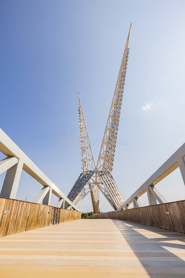Sunny View of the Scissortail Bridge Editorial Stock Photo - Image of ...