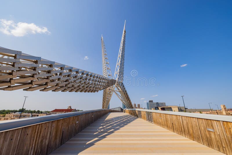 Sunny View of the Scissortail Bridge Editorial Photo - Image of ...