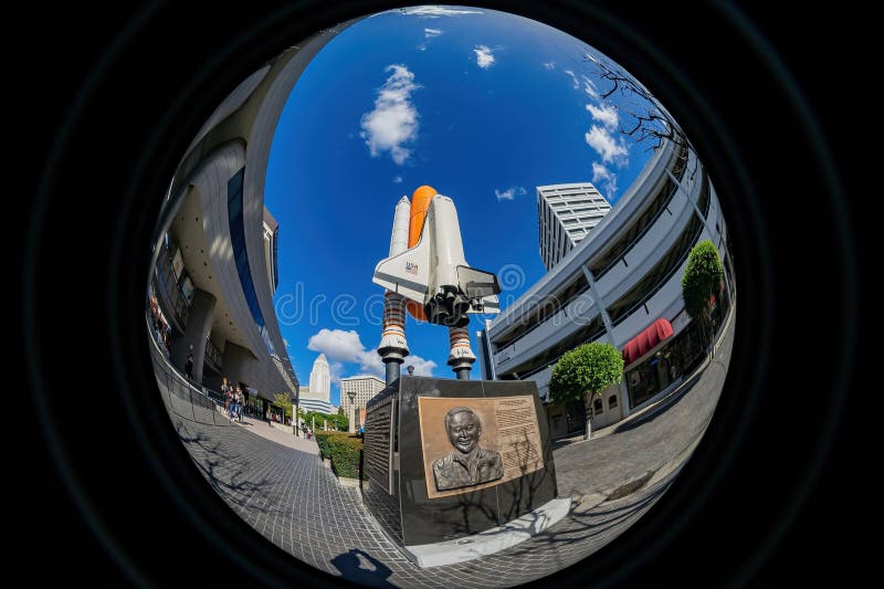 Sunny View of the Space Shuttle Challenger Memorial in Downtown ...
