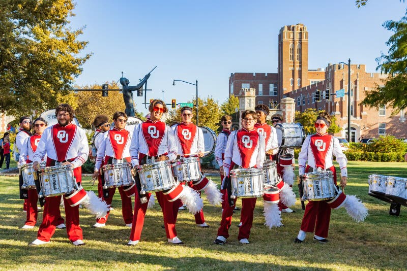 Sunny View of Student Marching Band Parctice during Homecoming Parade ...
