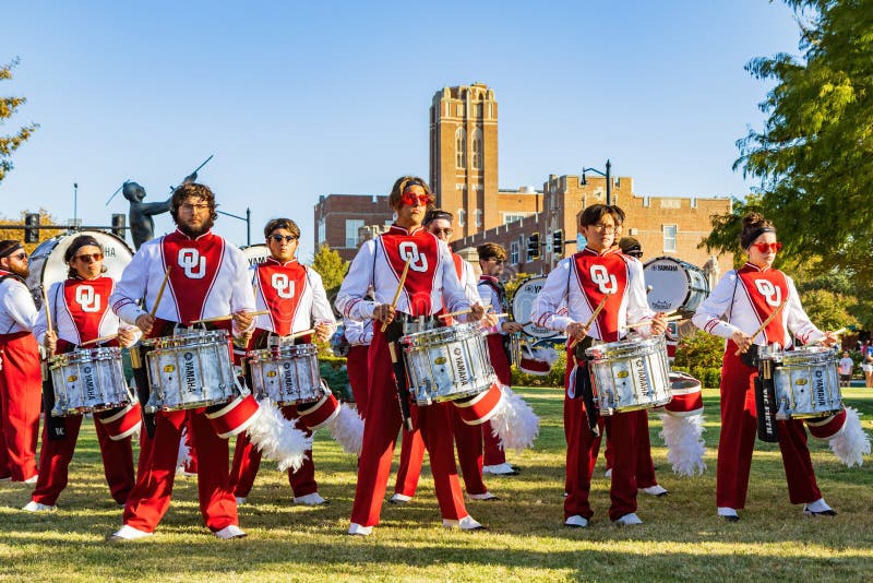 Sunny View of Student Marching Band Parctice during Homecoming Parade ...