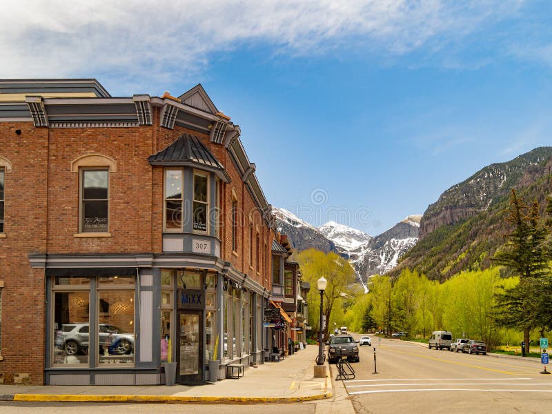 Sunny View of the Telluride Cityscape Editorial Photography - Image of ...