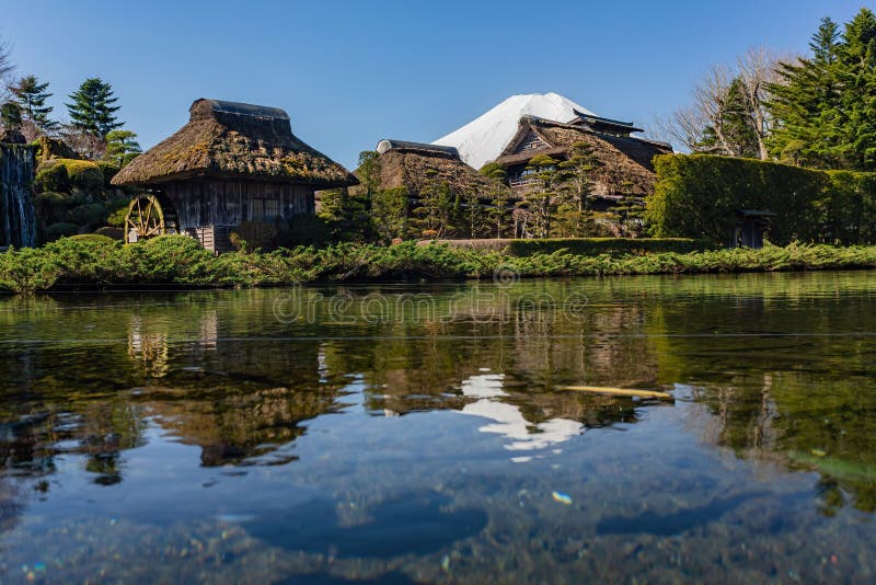 Sunny View of Traditional Building with MT. Fuji Editorial Photography ...