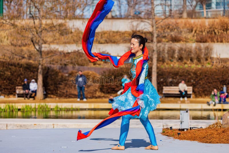 Sunny View of a Woman Dancer Doing Chinese Style Dance Editorial ...