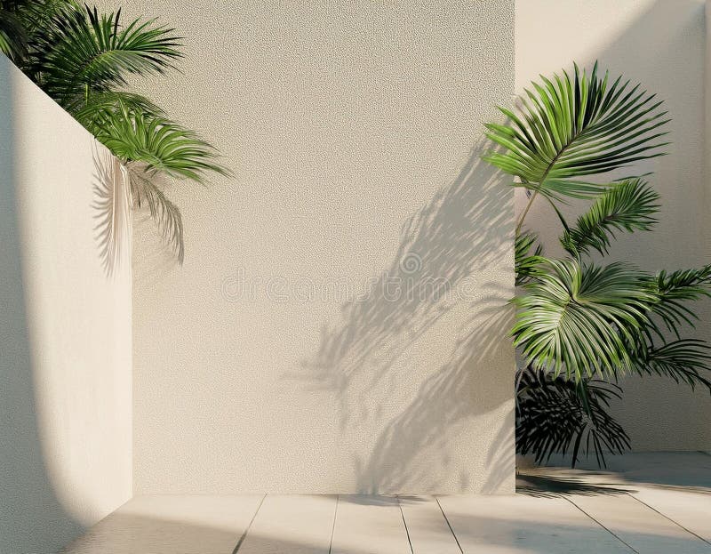 Sunny Wall Embraced by Lush Greenery a Vibrant Summer and Spring ...