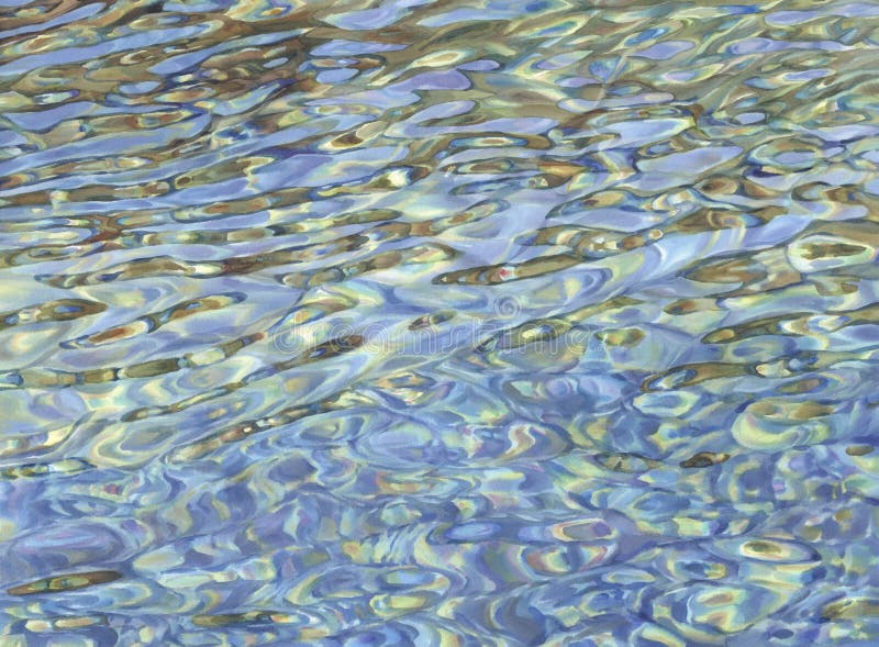 Sunny Water with Transparent Waves Watercolor Background Stock Photo ...