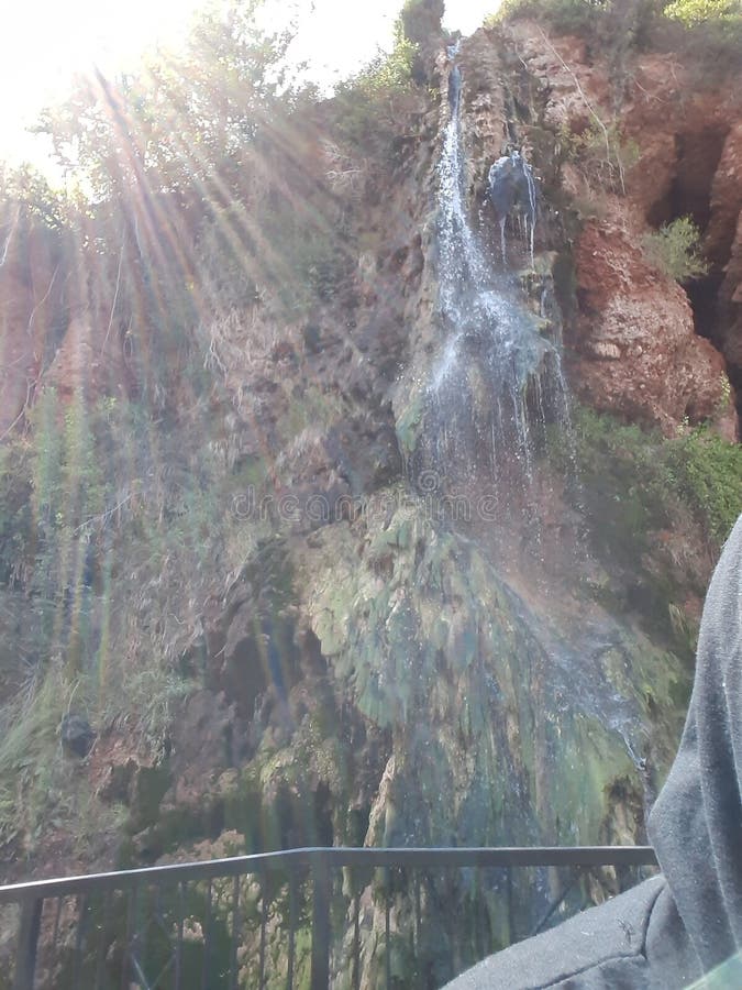 Sunny waterfall stock image. Image of blue, mountain, forest - 2364797