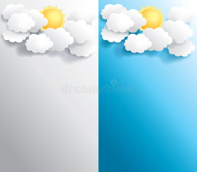 Sunny Weather Banner in Various Background Stock Vector - Illustration ...