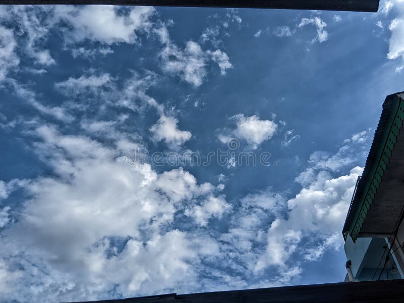 Sunny Weather with Blue Sky and Some White Clouds Stock Image - Image ...