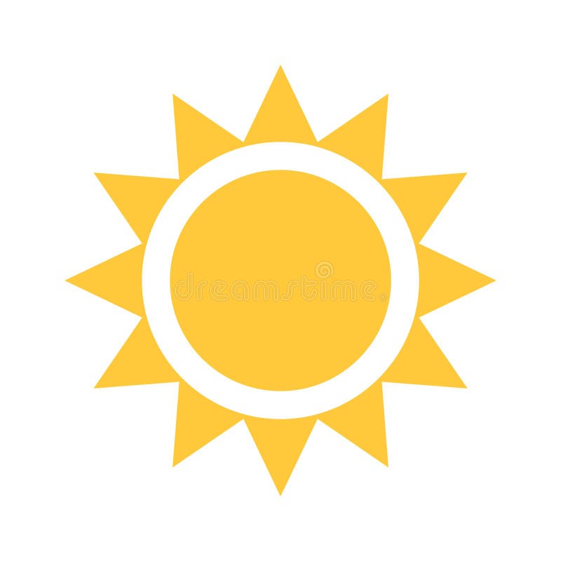 Sunny Weather Design Yellow Sun Stock Illustration - Illustration of ...