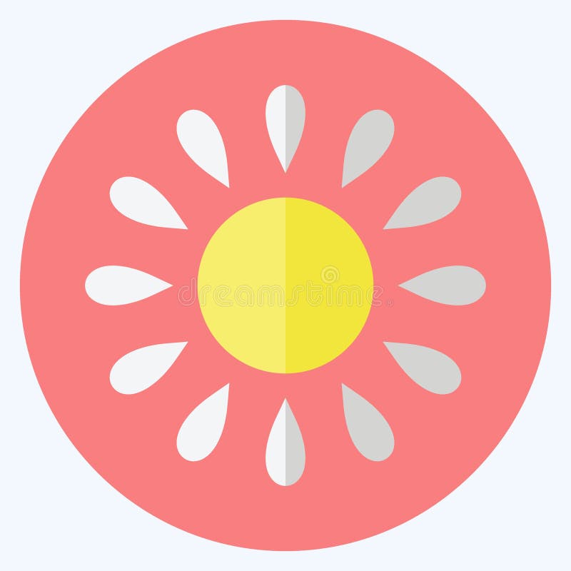 Sunny Weather Icon in Trendy Flat Style Isolated on Soft Blue ...