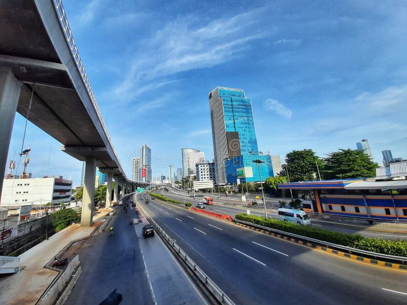 Highway in the morning editorial photography. Image of infrastructure ...