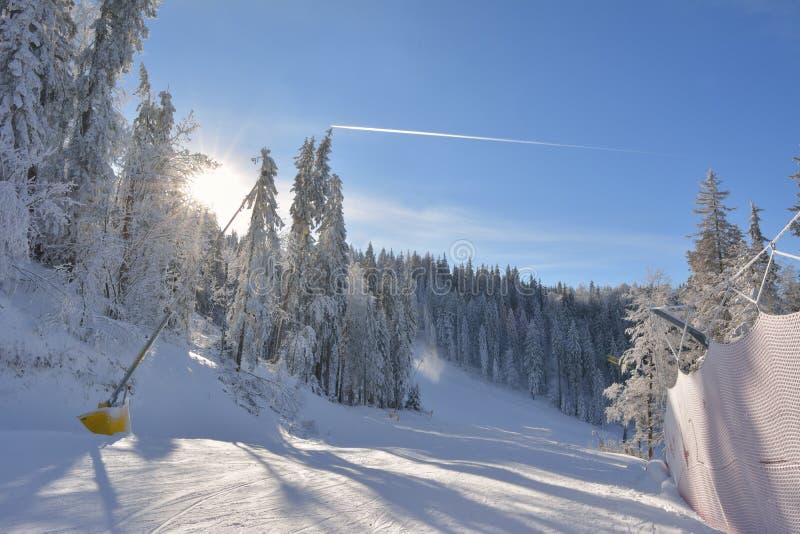 Sunny winter landscape stock image. Image of frost, rime - 81915245