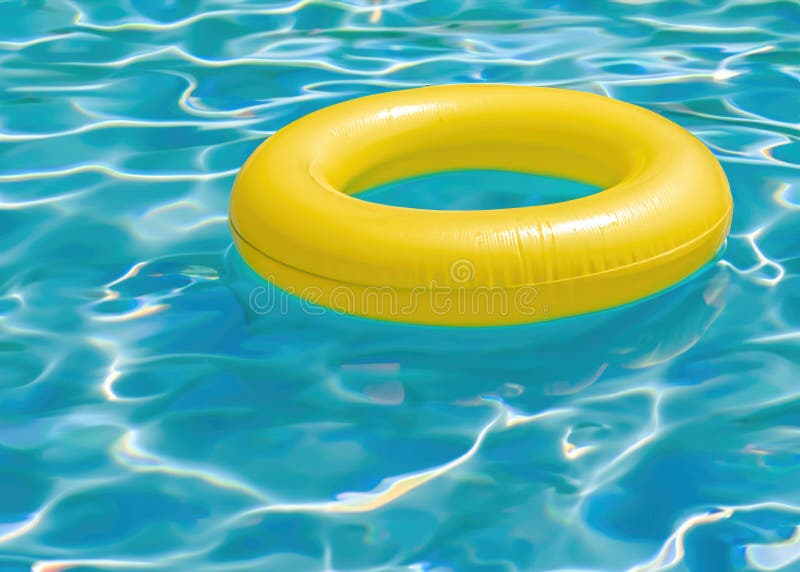 Sunny Yellow Pool Ring Float in Blue Aqua" - Unwind in the Sunny ...
