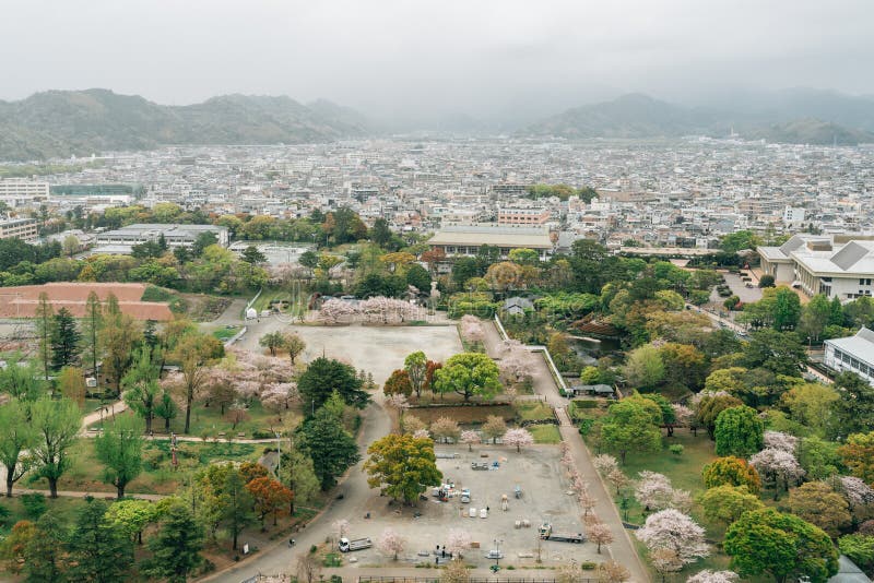 Sunpu Park and City Panoramic View at Spring in Shizuoka, Japan Stock ...