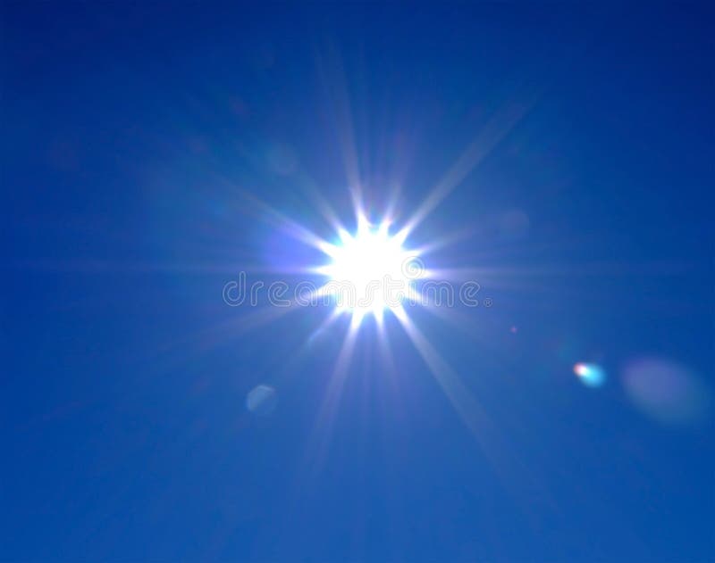 Sunray on the blue sky stock image. Image of burst, explosion - 48650253