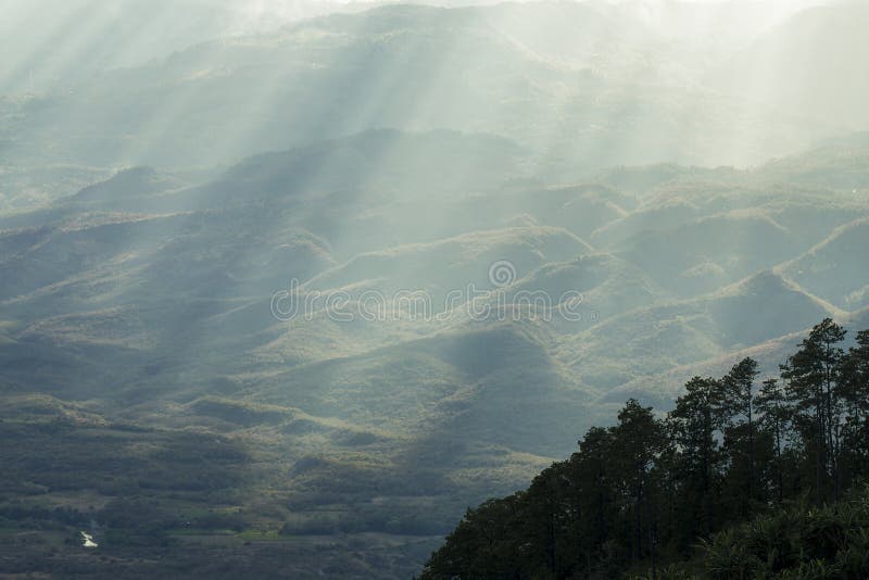 Sun Light Scaping from Clouds and Falling Like Rays Stock Image - Image ...